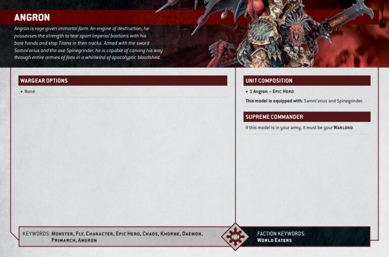 Warhammer 40K Angron, Daemon Primarch of Khorne