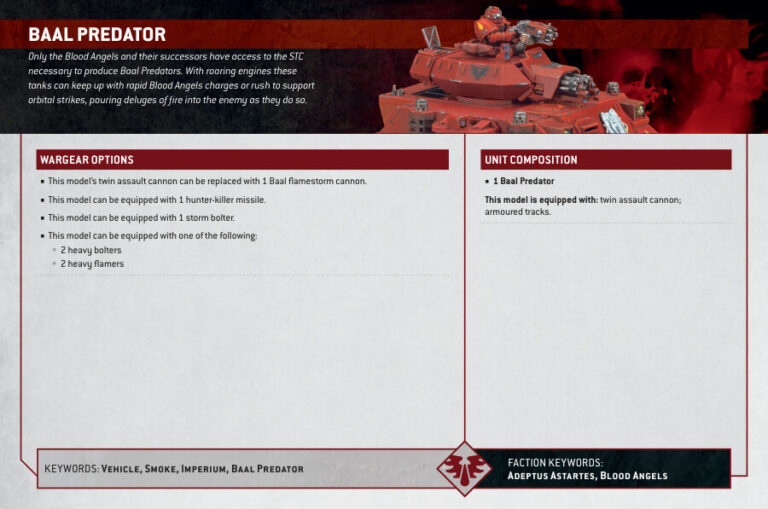 Warhammer 40K Baal Predator