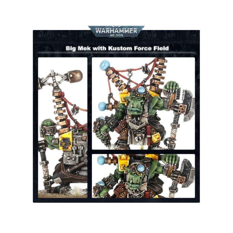 W40K Big Mek With Kustom Force Field Miniature Model