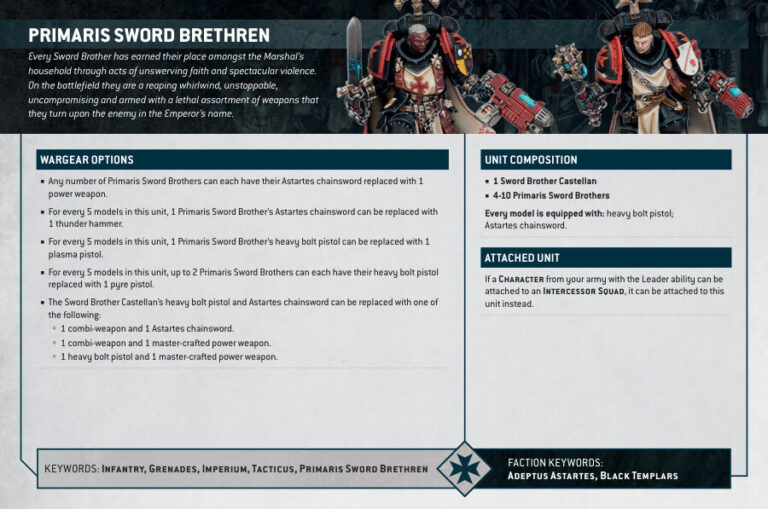 Warhammer 40K Black Templars Sword Brethren