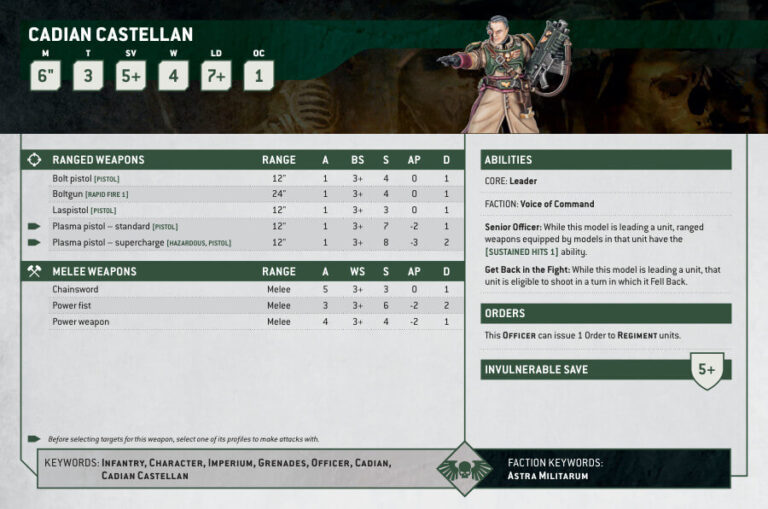 Cadian Castellan, a multipart W40K Astra Militarum Model - Features and ...
