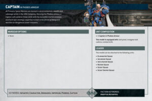 Warhammer 40K Captain in Phobos Armour