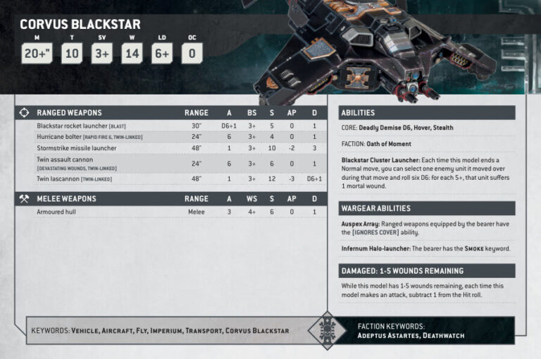 Warhammer 40K Corvus Blackstar