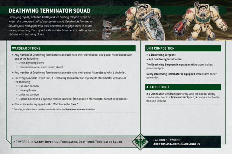 Warhammer 40K Deathwing Terminator Squad