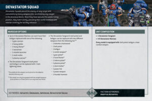 Warhammer 40K Devastator Squad