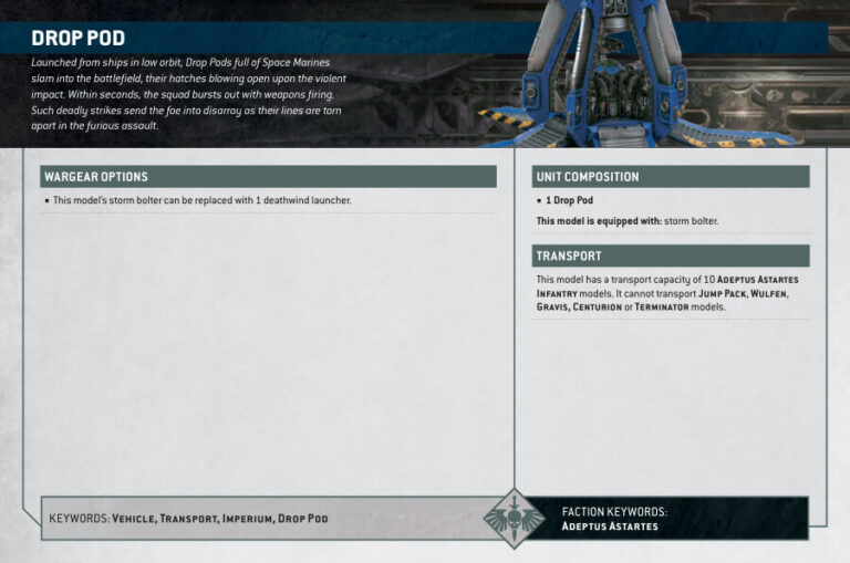 Warhammer 40K Drop Pods