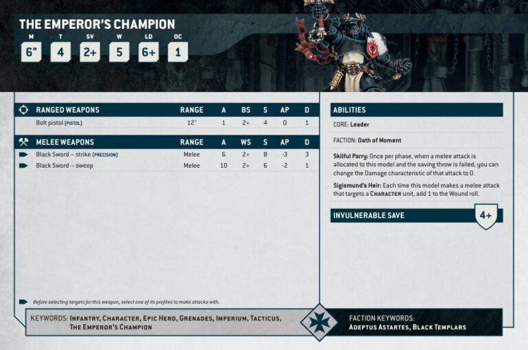 Warhammer 40K Emperor's Champion