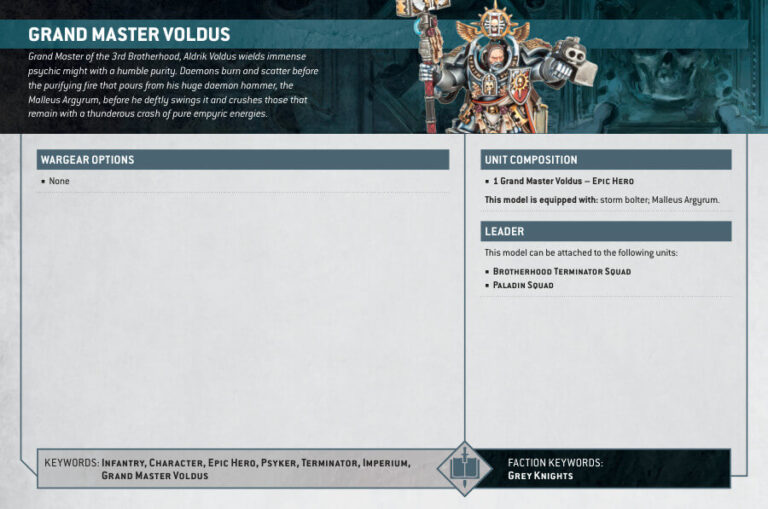 Warhammer 40K Grand Master Voldus