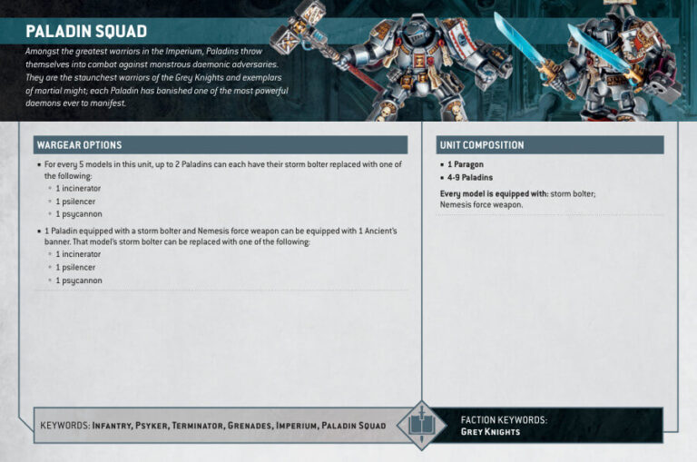 Warhammer 40K Grey Knights Paladins