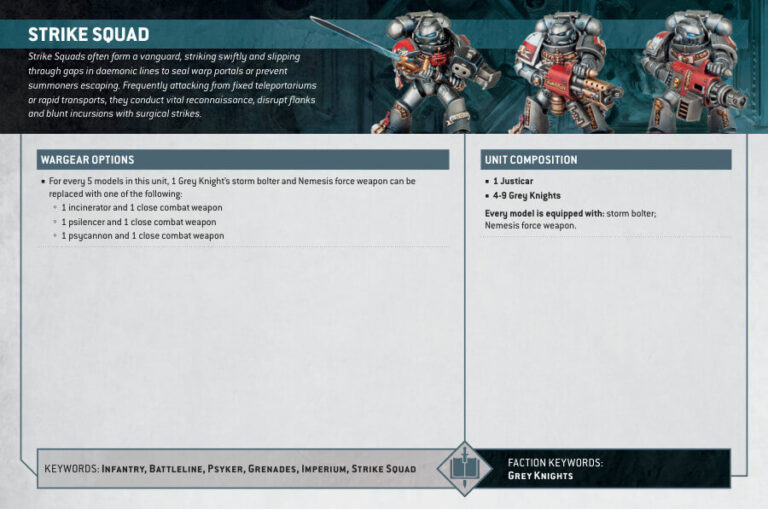 Warhammer 40K Grey Knights Strike Squad