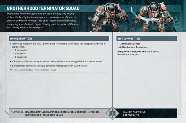 Warhammer 40K Grey Knights Terminator Squad