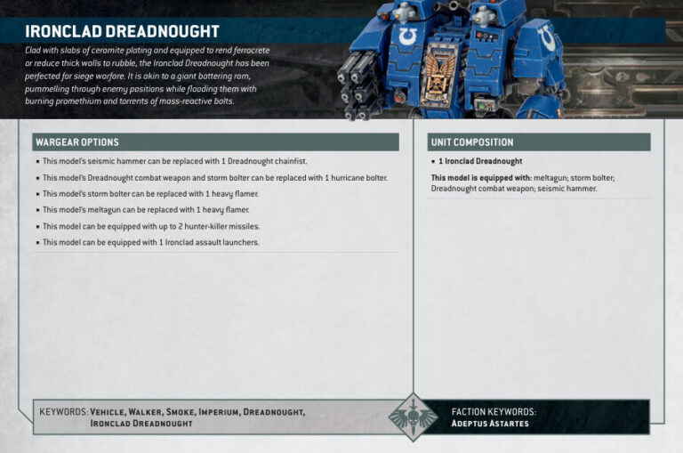 Warhammer 40K Ironclad Dreadnought
