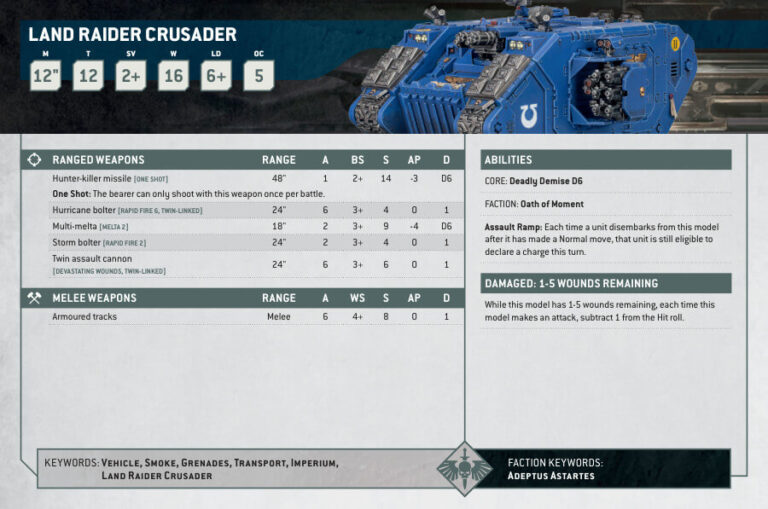 Warhammer 40K Land Raider Crusader