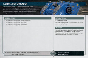Warhammer 40K Land Raider Crusader