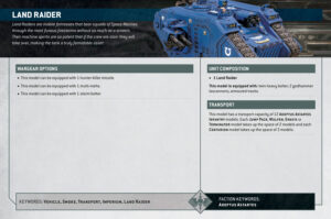 Warhammer 40K Land Raider