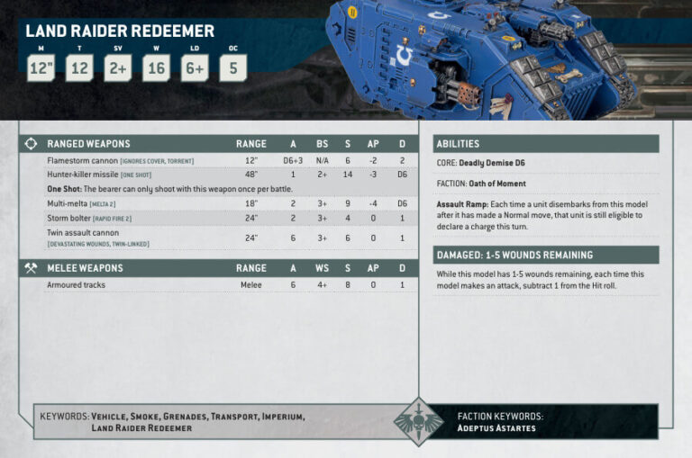 Warhammer 40K Land Raider Redeemer