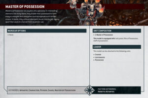 Warhammer 40K Master of Possession