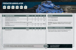 Warhammer 40K Predator Annihilator