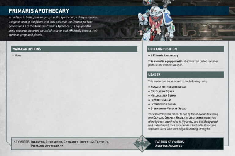 Warhammer 40K Primaris Apothecary