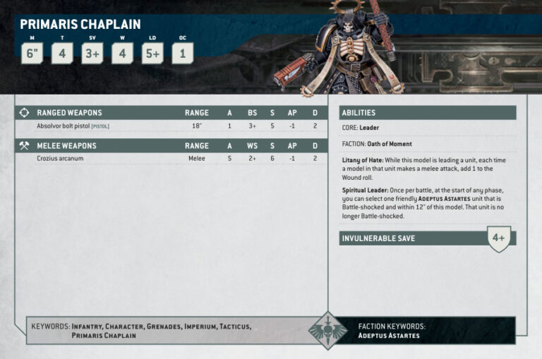 Warhammer 40K Primaris Chaplain