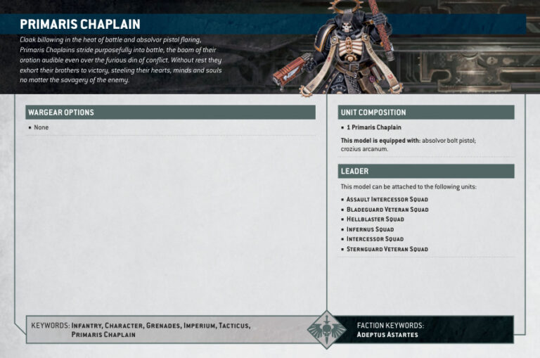 Warhammer 40K Primaris Chaplain