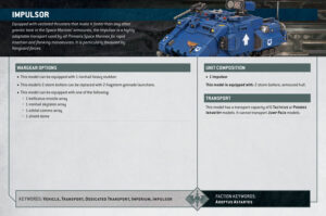 Warhammer 40K Primaris Impulsor