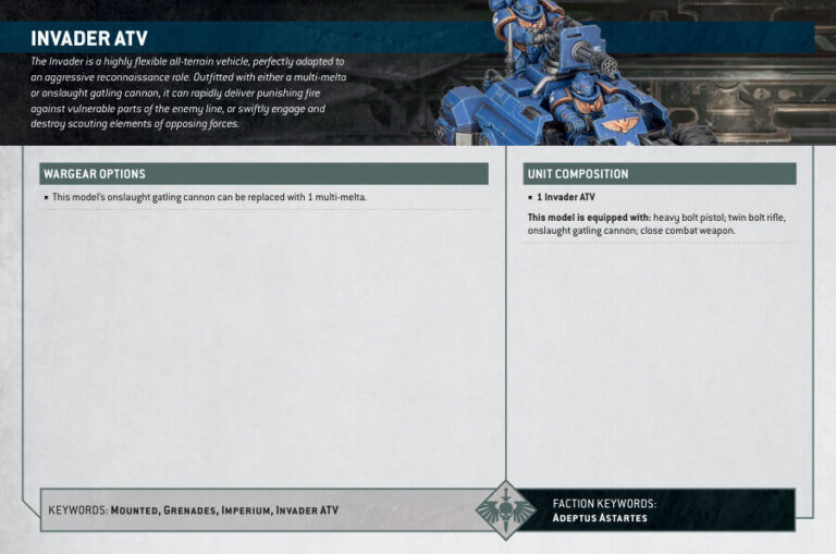 Warhammer 40K Primaris Invader ATV