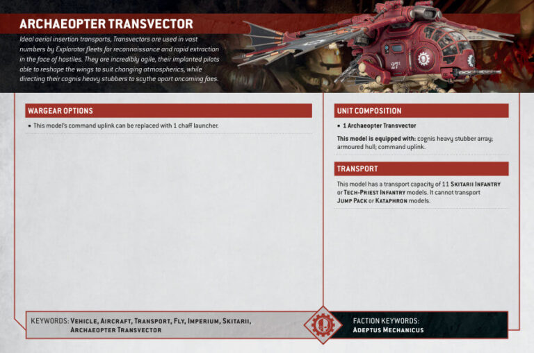 Warhammer 40K Archaeopter Transvector