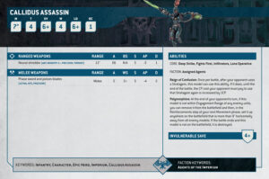 Warhammer 40K Callidus Assassin