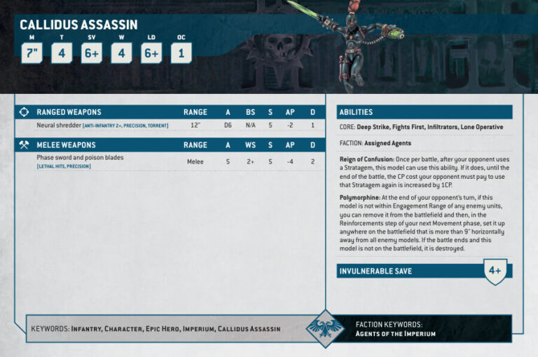 Warhammer 40K Callidus Assassin