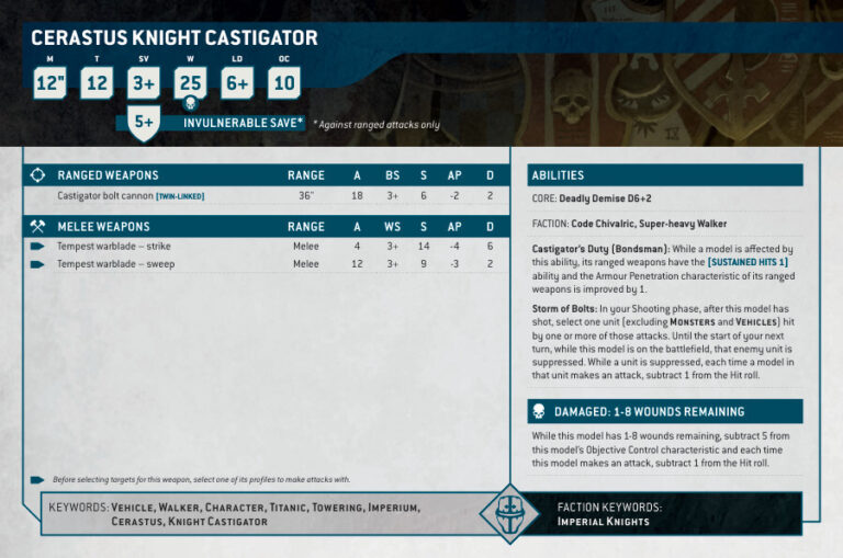Warhammer 40K Cerastus Knight Castigator