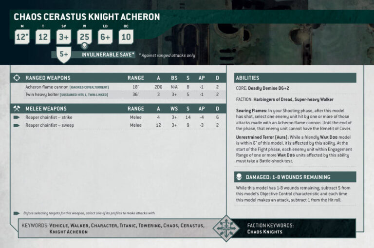 Warhammer 40K Cerastus Knight Acheron