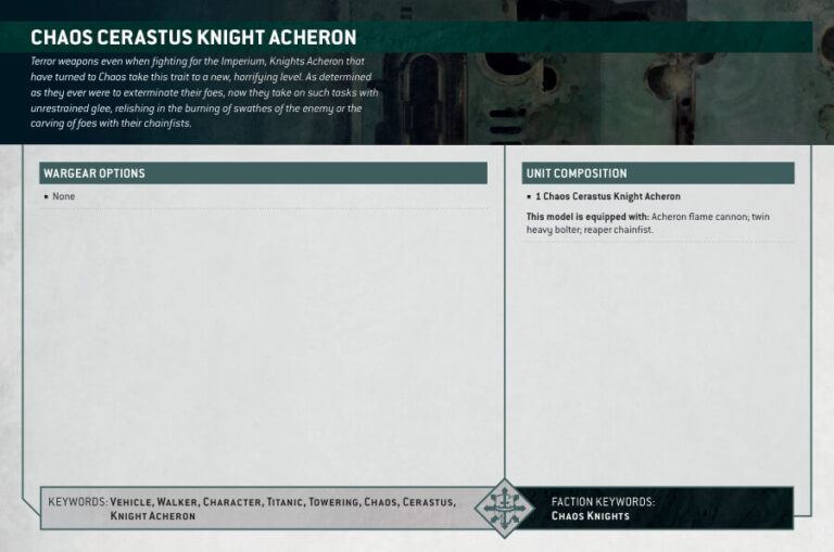 Warhammer 40K Cerastus Knight Acheron