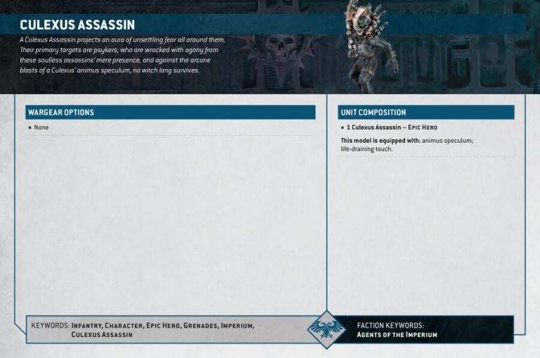 Warhammer 40K Culexus Assassin