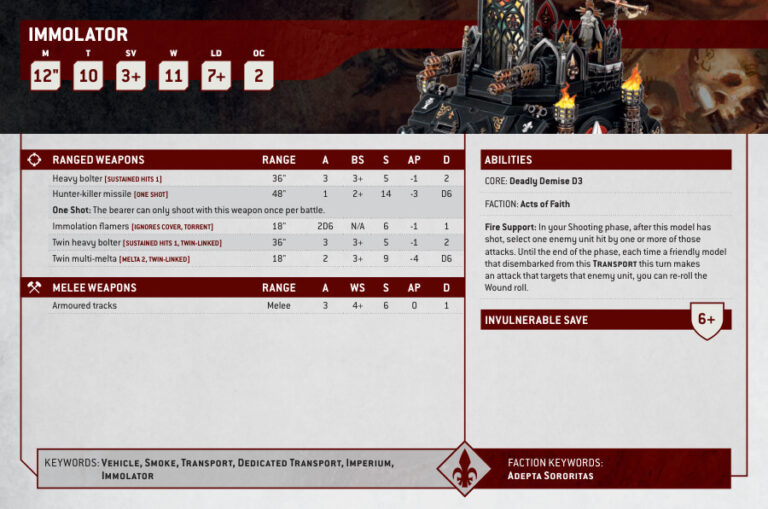 Warhammer 40K Immolator