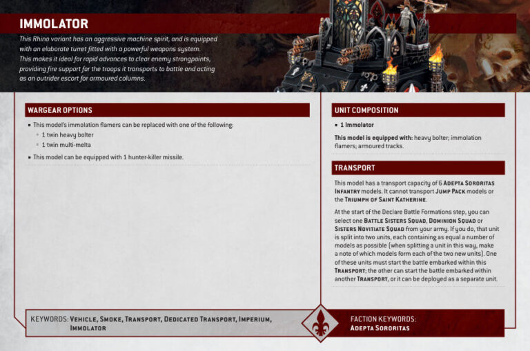 Warhammer 40K Immolator