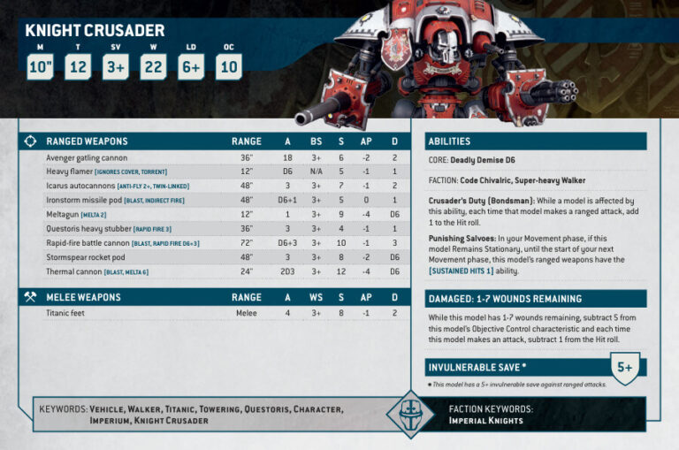 Warhammer 40K Imperial Knight Crusader