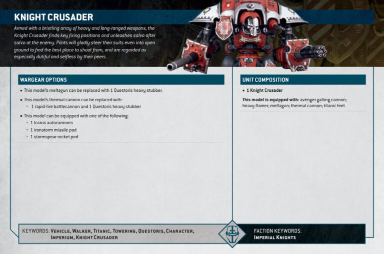 Warhammer 40K Imperial Knight Crusader