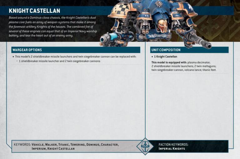 Warhammer 40K Knight Castellan