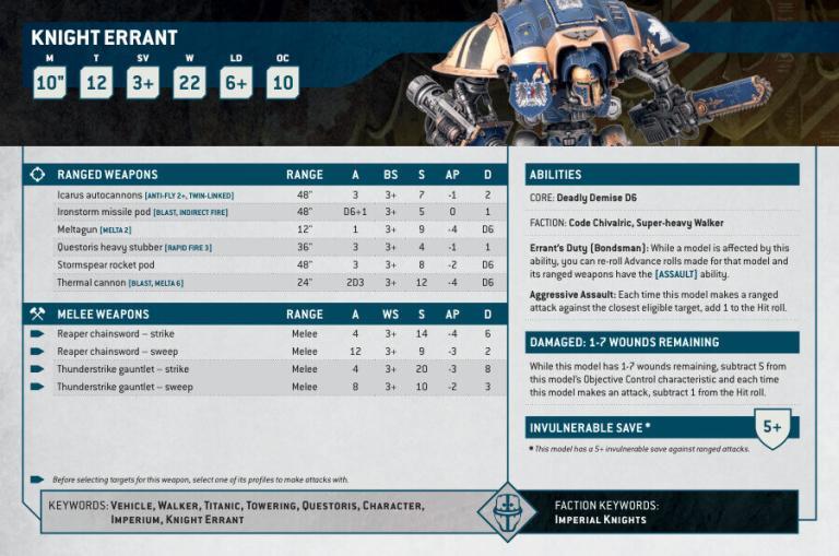 Warhammer 40K Knight Errant