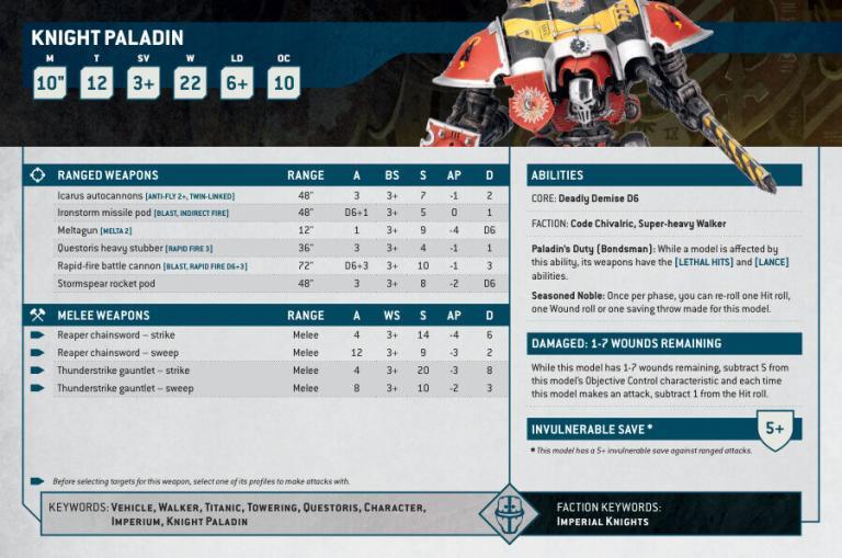 Warhammer 40K Knight Paladin