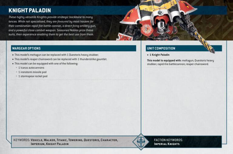 Warhammer 40K Knight Paladin