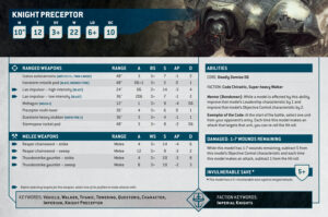 Warhammer 40K Knight Preceptor