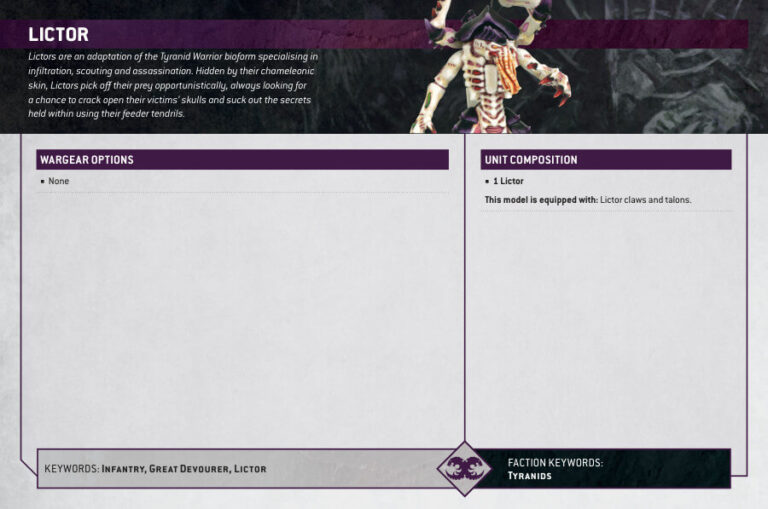 Warhammer 40K Lictor