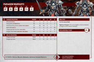 Warhammer 40K Paragon Warsuits