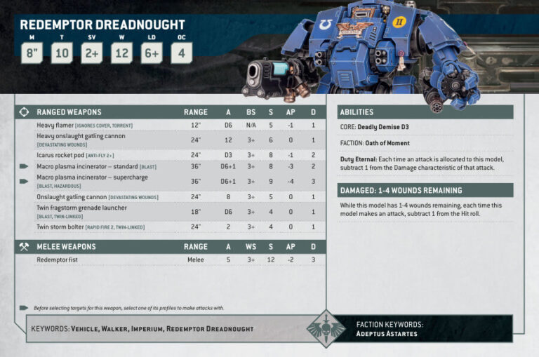 Warhammer 40K Primaris Redemptor Dreadnought