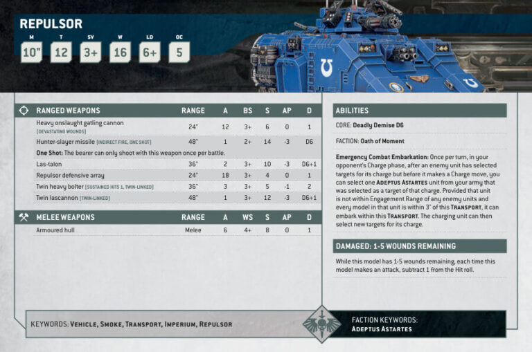 Warhammer 40K Primaris Repulsor