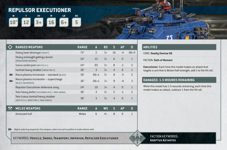 Warhammer 40K Primaris Repulsor Executioner