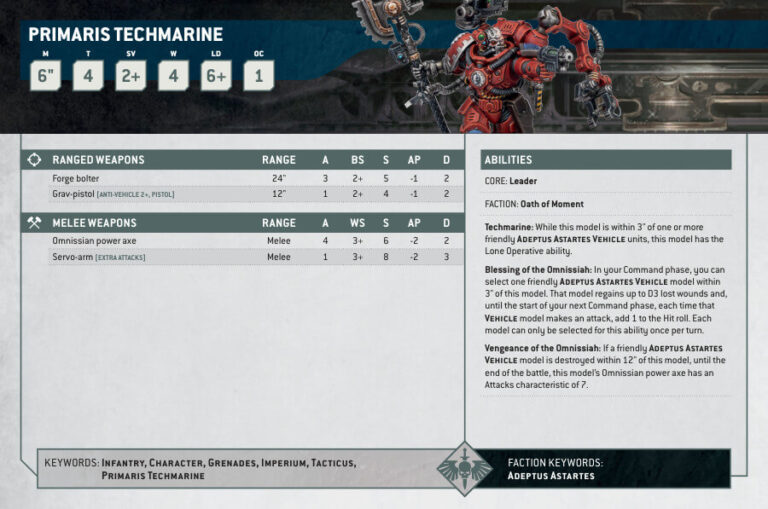 Primaris Techmarine, a multipart W40K Space Marines Model - Features ...