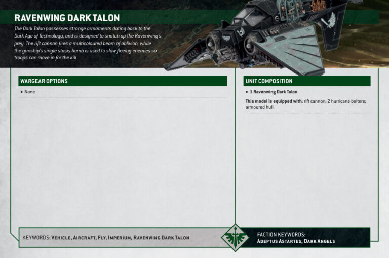 Warhammer 40K Ravenwing Dark Talon